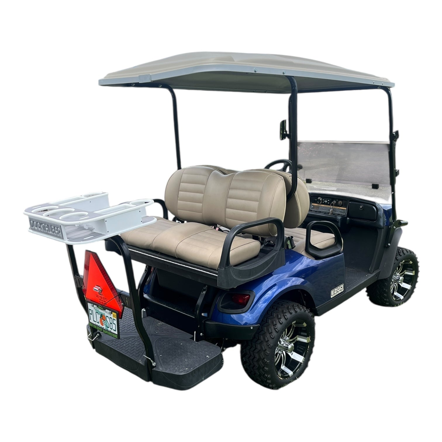 Docktail Butler Golf Cart Cup Holder & Table Accessory for Square or R