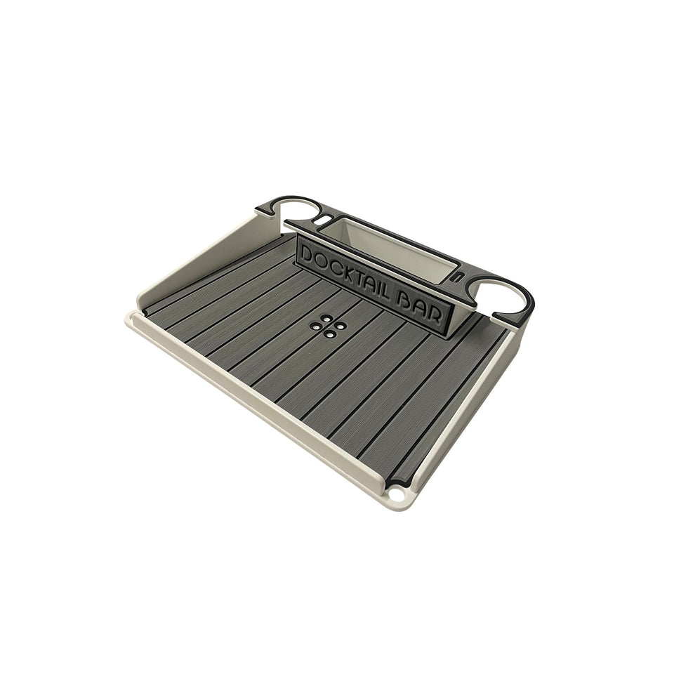 Docktail Utility Table Accessory with Pontoon Boat Rail Mount